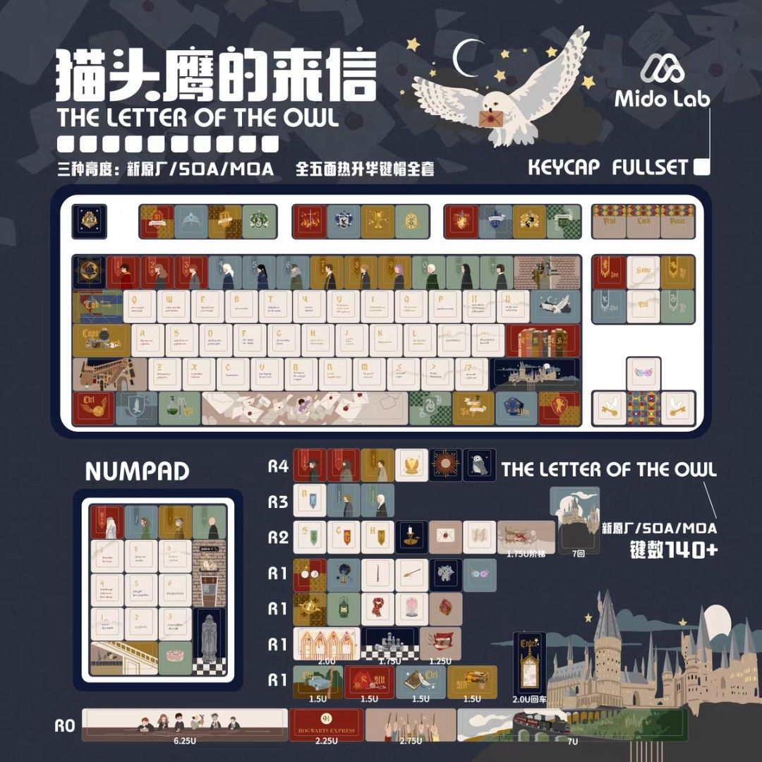 Harry Potter The Letter of the Owl Keycap Fullset, Computers & Tech ...