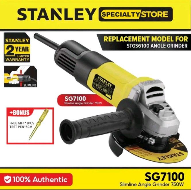 High-Power Angle Grinder | Slim Body 100mm (Grip 179mm) | 12000 RPM ...