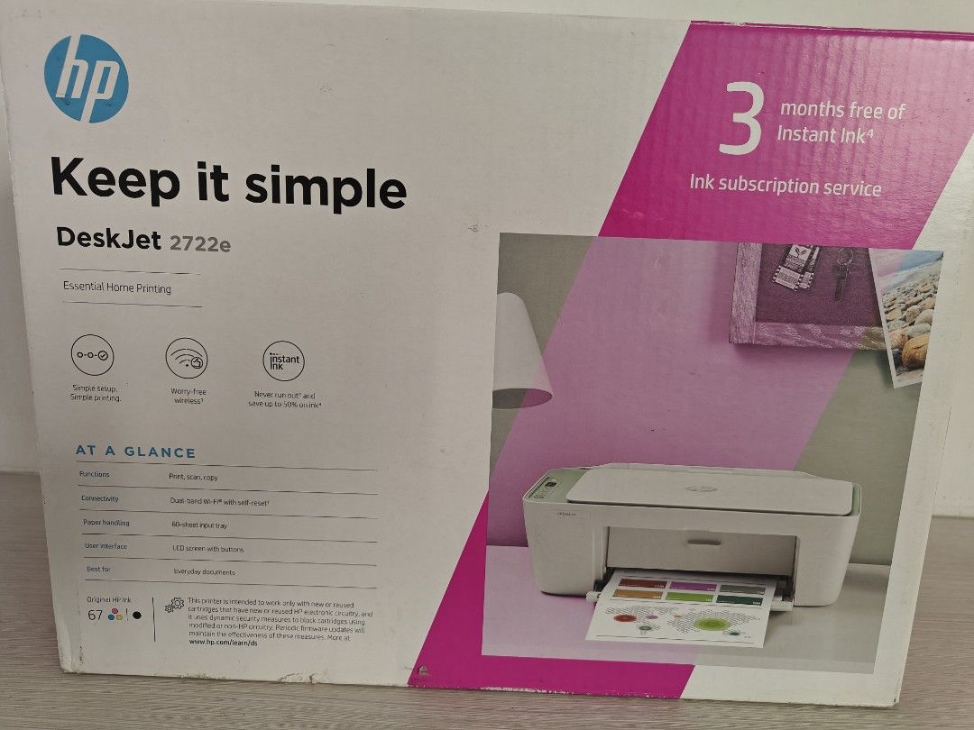 HP DeskJet 2722e All-in-One Printer, Computers & Tech, Printers ...