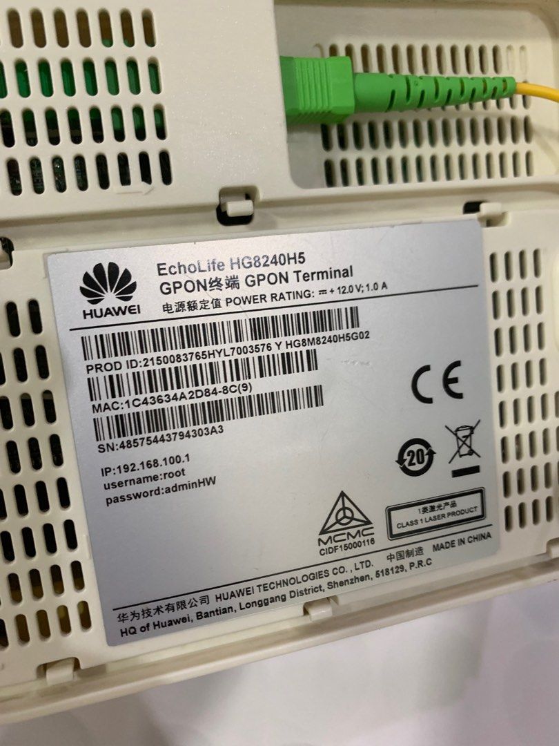 Huawei EchoLife HG8240H5 GPON Terminal Full Set- want to sell fast only ...