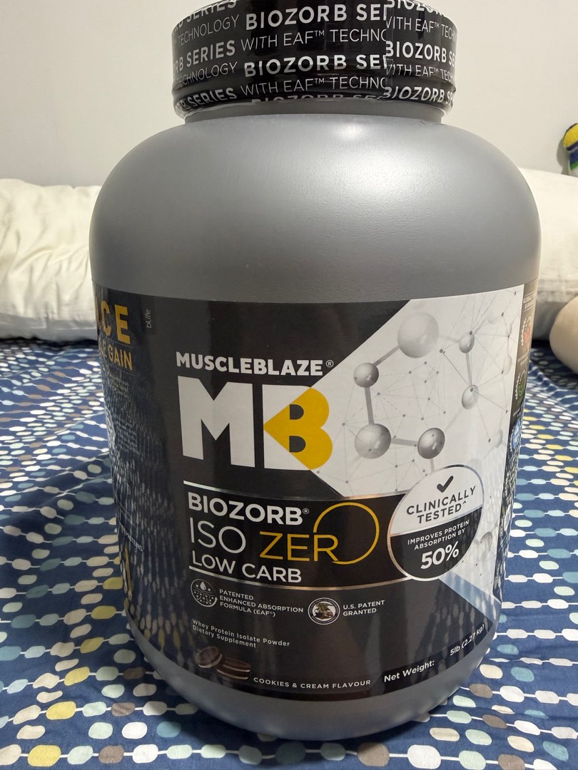 MuscleBlaze BioZorb ISO Zero Low Carb Protein Powder, Health ...