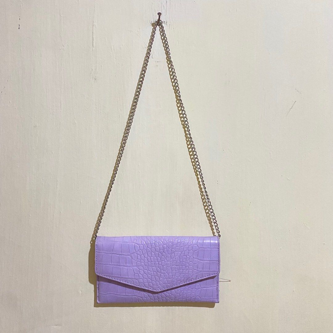 ️NETT ️Mango lilac croco sling wallet, Fesyen Wanita, Tas & Dompet di ...