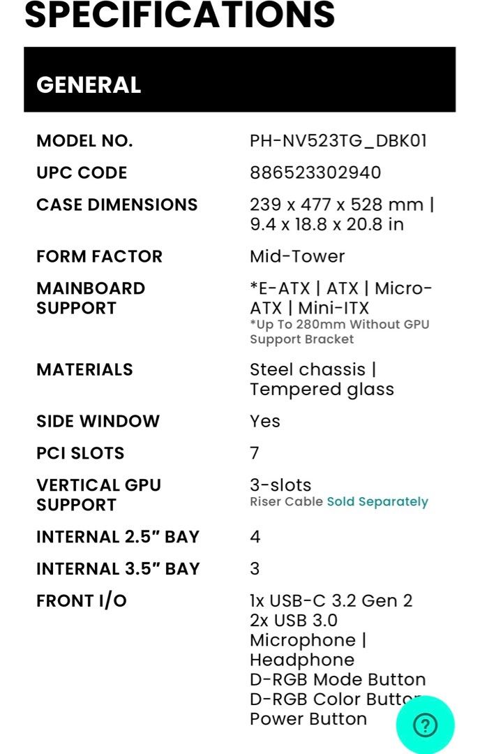 PC Case Phanteks NV5, Computers & Tech, Parts & Accessories, Computer ...