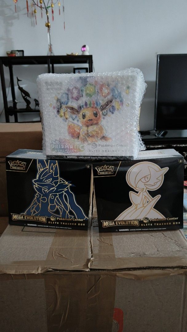 Pokemon center etb prismatic evolutions mega evolution, Hobbies & Toys ...