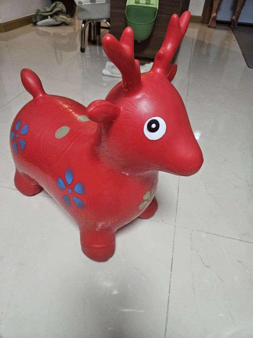 Red Inflatable Deer Ride-on Toy, Babies & Kids, Infant Playtime on ...
