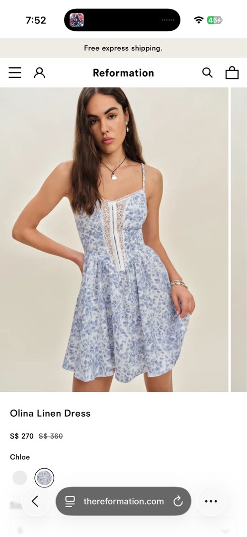 Reformation Olina Linen Dress - Chloe, Women's Fashion, Dresses & Sets ...