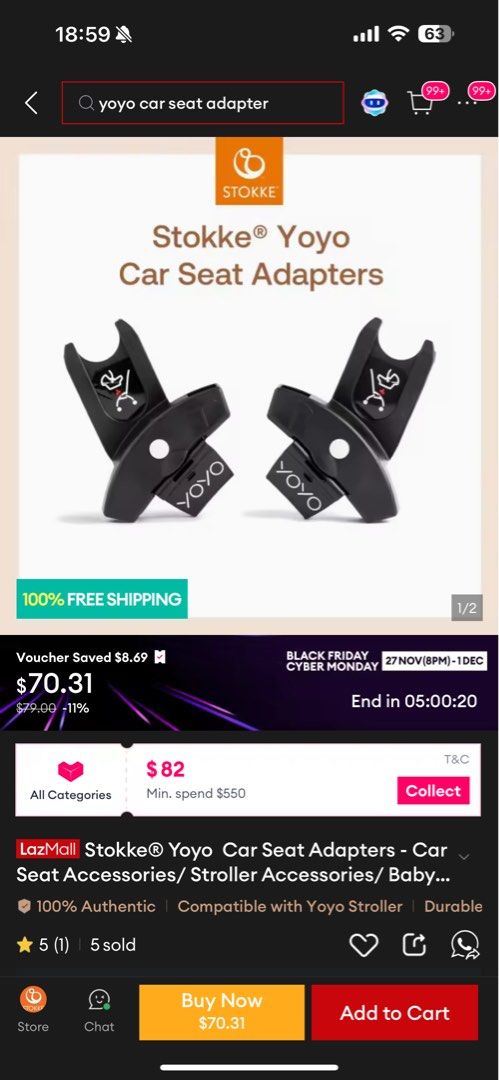 Stokke Yoyo Car Seat Adapters, Babies & Kids, Going Out, Car Seats on Carousell