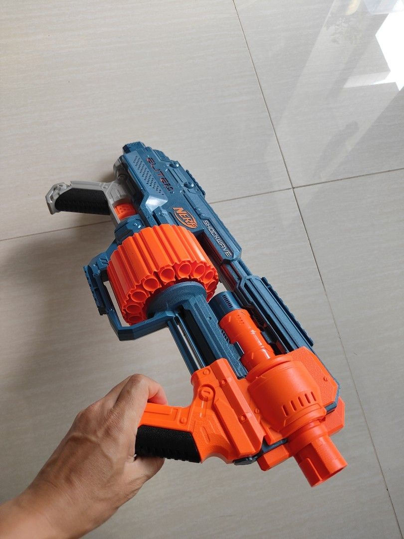 Used HASBRO Nerf Elite 2.0 Shockwave RD-15 Manual Blaster Rapid Fire ...