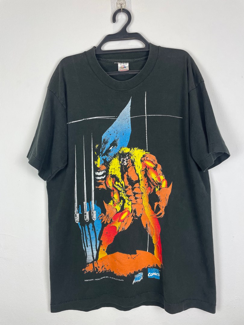 Vintage 90s Marvel Comics Sabretooth Vs Wolverine Promo Art, Men's ...