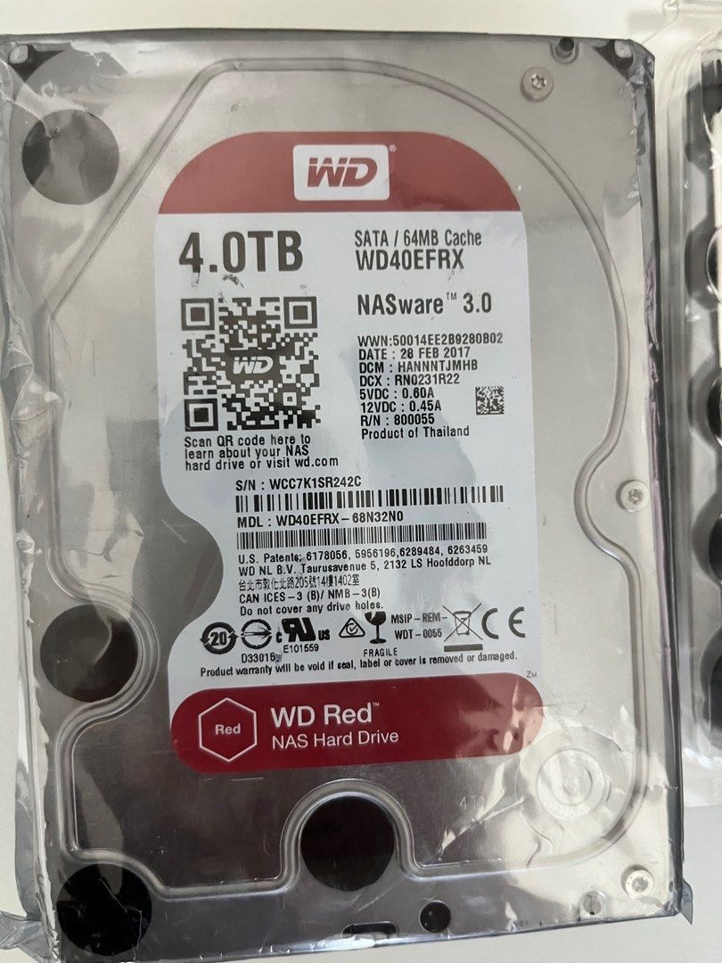 WD Red 4TB NAS Hard Drive WD40EFRX, Computers & Tech, Parts ...