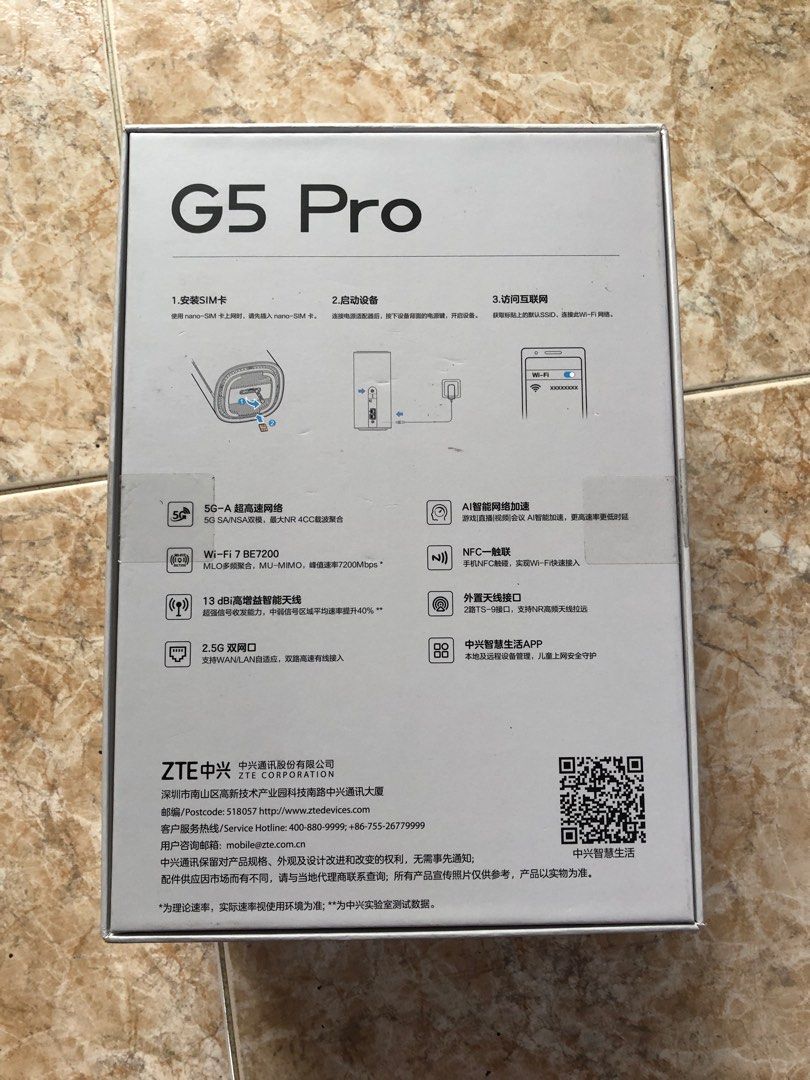 ZTE G5 Pro 5G Router (SIM card )- Brand New, Computers & Tech, Parts ...