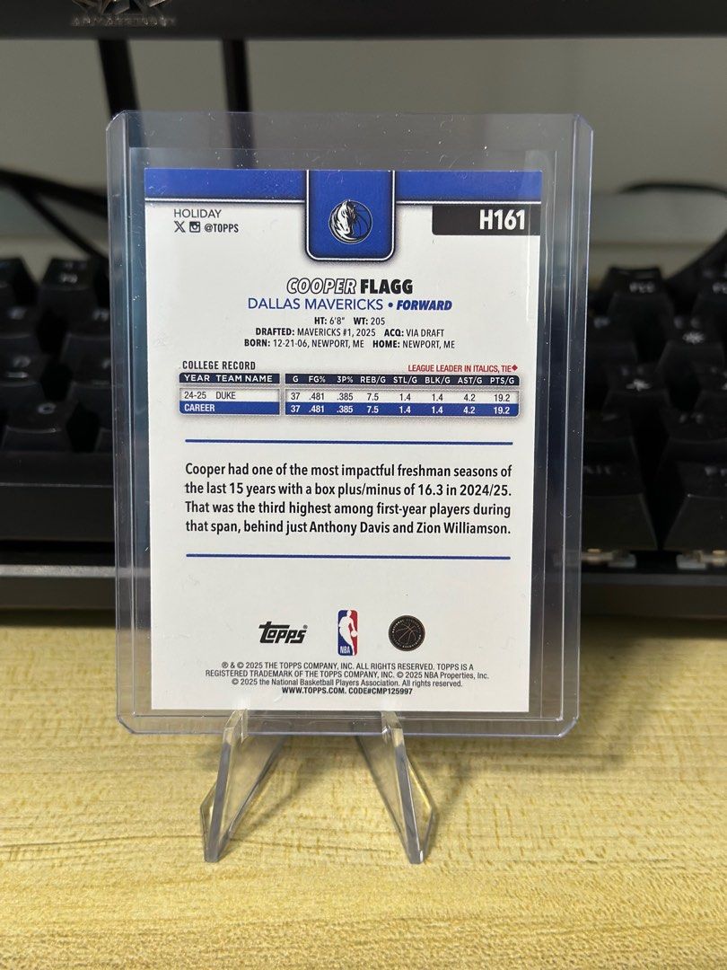 2025-26 Topps NBA Holiday Cooper Flagg RC, Hobbies & Toys, Toys & Games ...