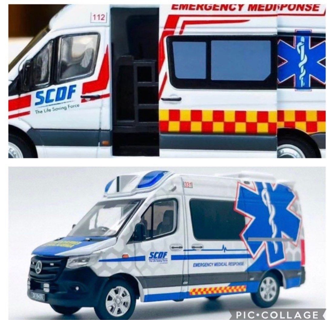 2 x SCDF Ambulance 1/64, Hobbies & Toys, Toys & Games on Carousell