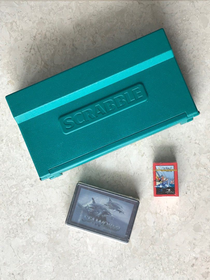 3x Game/Cards: Travel Scrabble Board Game Set + Genuine SeaWorld Cards ...