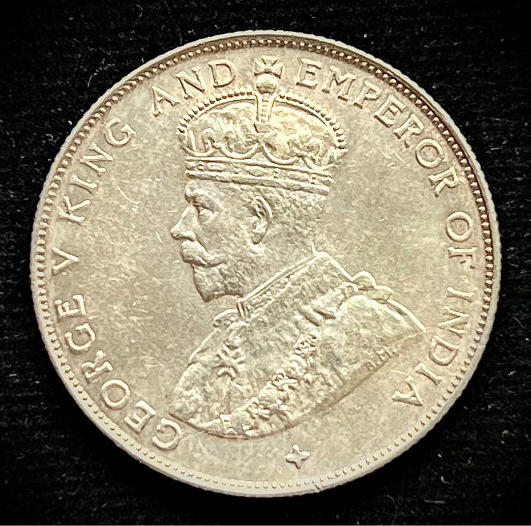 1921+ Old British Straits Settlement King George V Half-Dollar 50-Cents ...