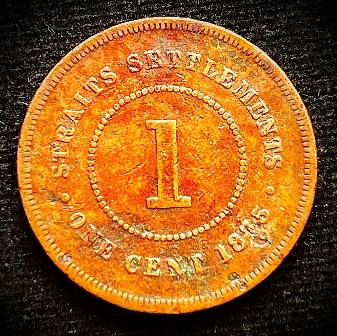 1875 Olden British Straits Settlements Queen Victoria ONE 1-Cent Copper ...