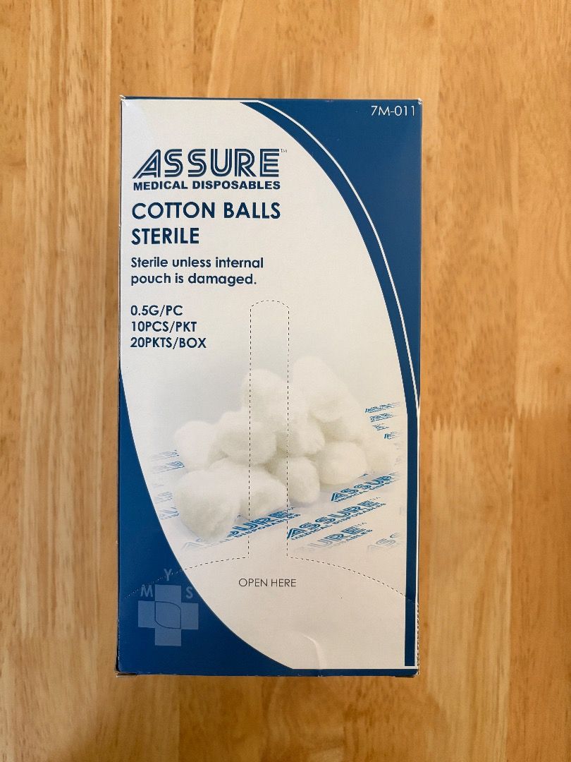 [6 Boxes] Assure Cotton Balls Sterile, Health & Nutrition, Medical ...