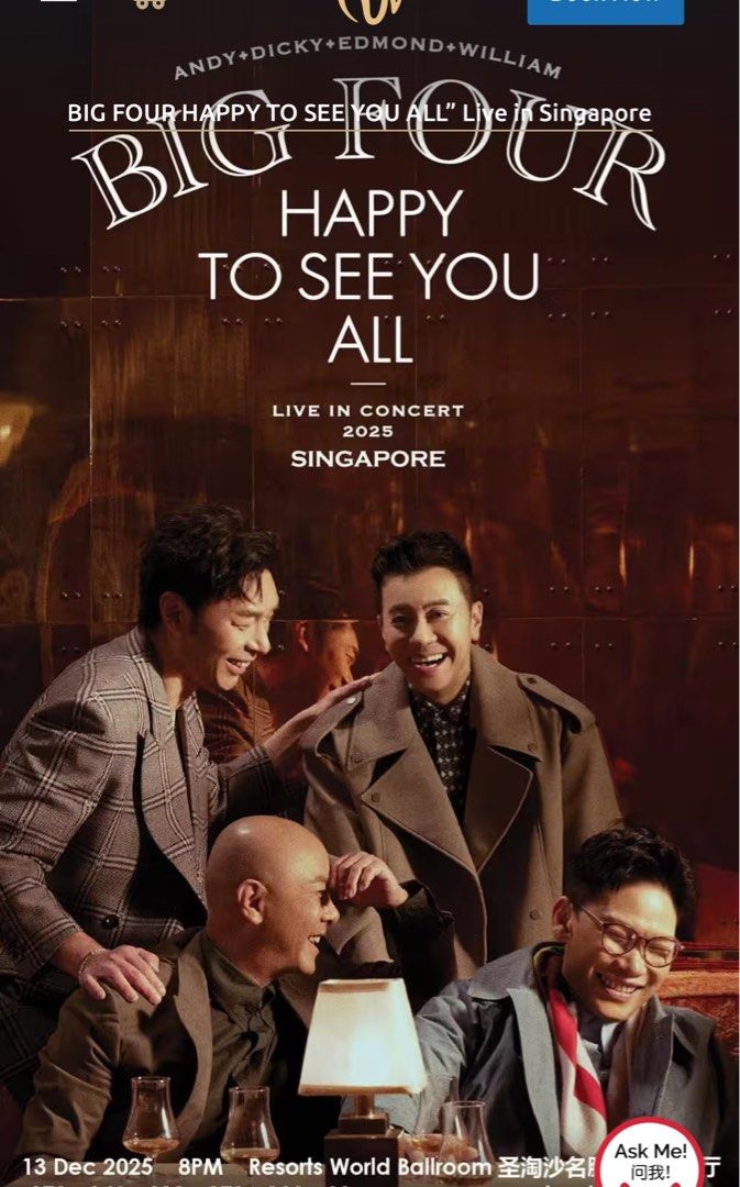 Big Four Happy To See You All Concert 2025, Tickets & Vouchers, Event ...