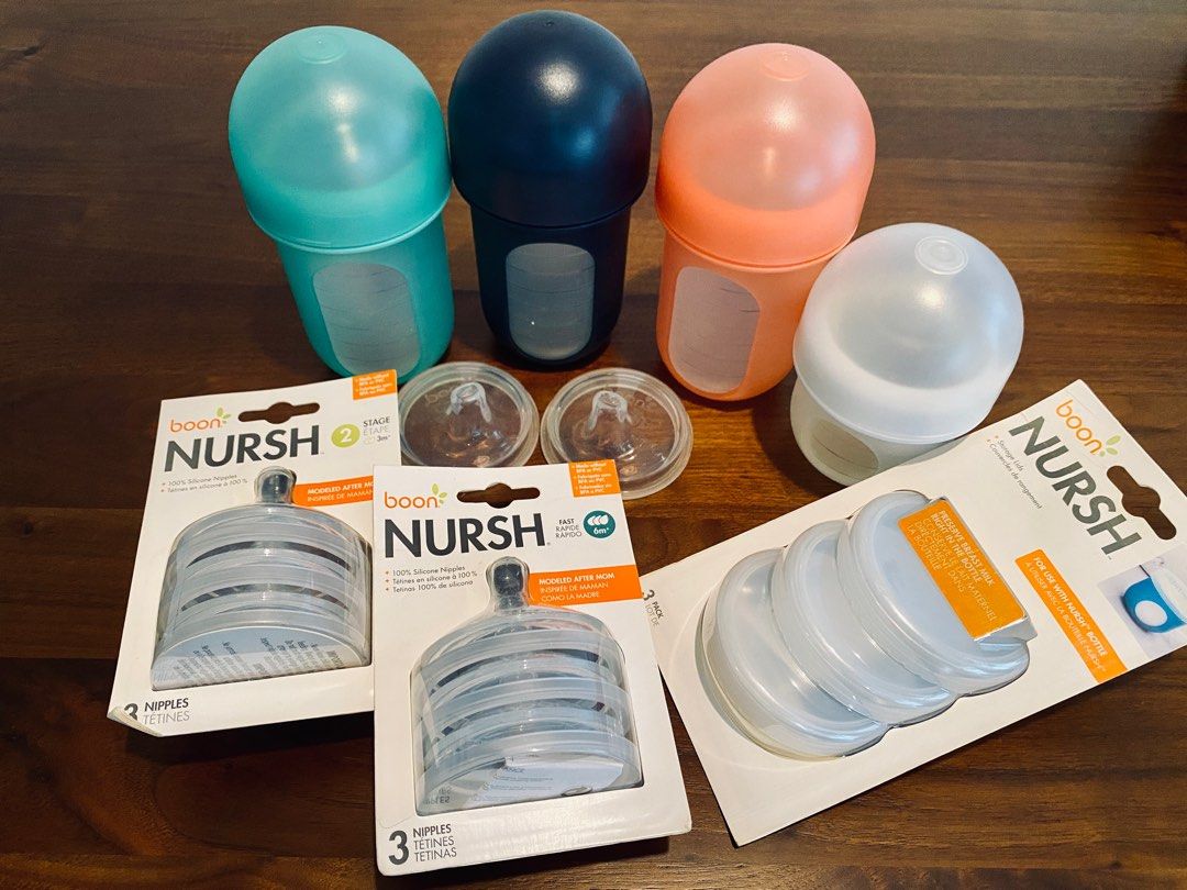 Boon NURSH Silicone Pouch Bottles and Nipples, Babies & Kids, Nursing ...