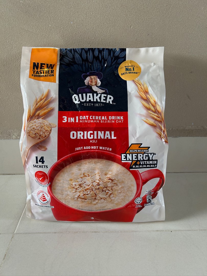 Brand New Quaker 3-in-1 Original Oat Drink Pack, Food & Drinks ...