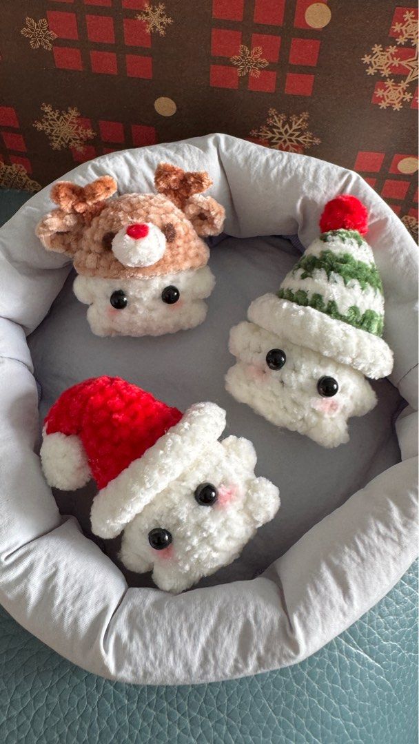 christmas crochet blobs, Hobbies & Toys, Stationery & Craft, Handmade ...