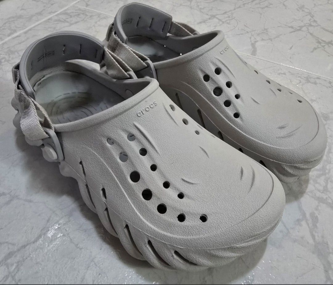 Crocs Echo Clogs - Gray (Size 'Men 6'/'Woman 8'/'24CM'), Men's Fashion ...