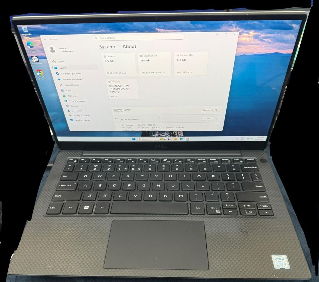 Dell XPS 13 9380 core i7 8th Gen 16GB RAM 512 SSD (13.3inch) Touch ...