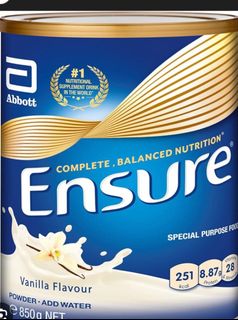 Ensure Vanilla Flavour Nutritional Supplement 850g, Health & Nutrition ...