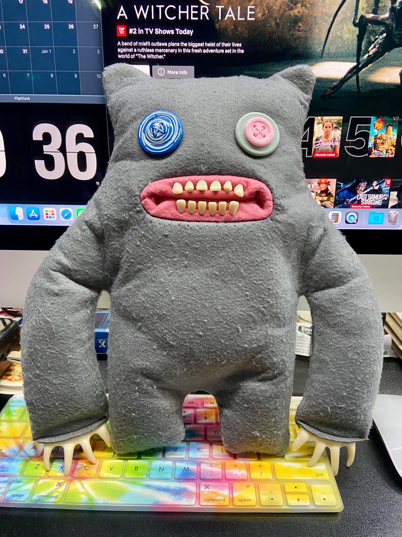 Fuggler Clawey Grey Felt 12" Plush Funny Ugly Monster..., Hobbies ...