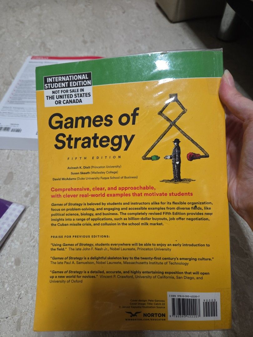 🎯Games of Strategy - Fifth Edition [Avinash k.dixit, Susan Skeath ...