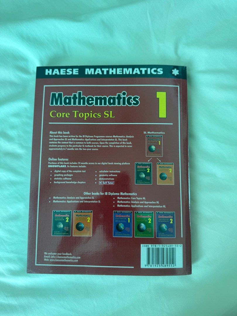 Haese Mathematics Core Topics SL 1 Textbook, Hobbies & Toys, Books ...