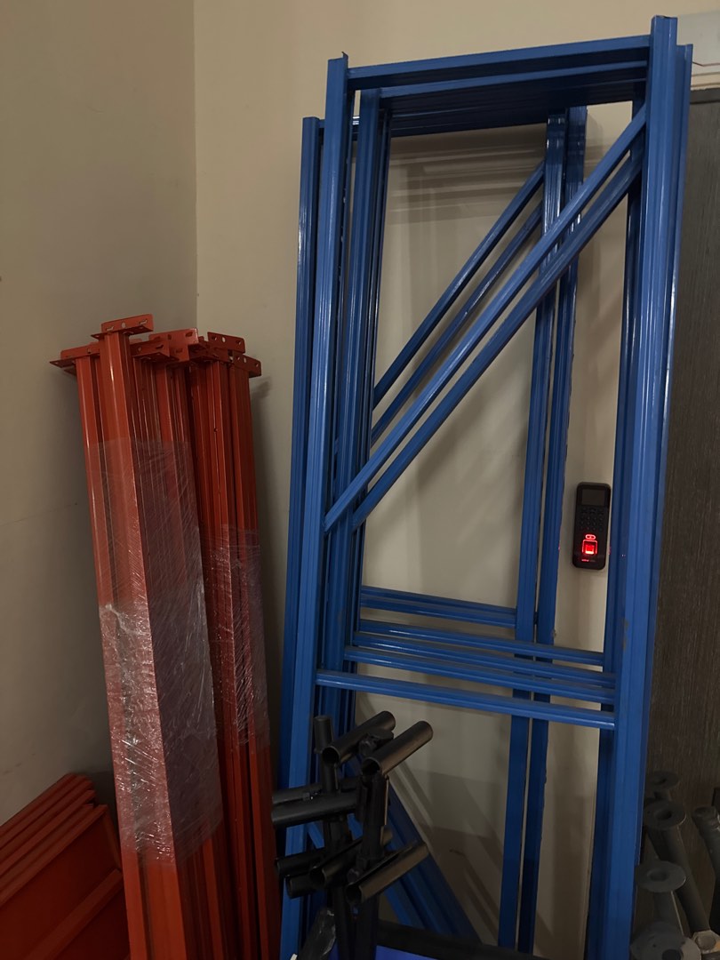 Industrial Shelving Unit Frames - Blue and Orange, Furniture & Home ...
