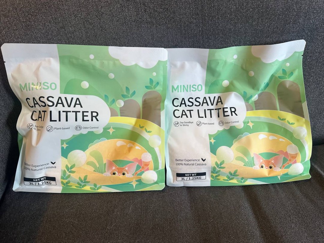 Miniso Cassava Cat Litter + Zolux Litter Deodorizer, Pet Supplies ...