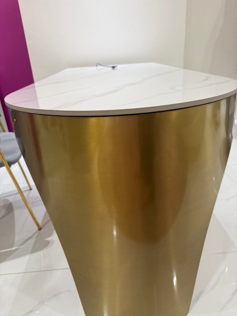Modern Office or Check out Desk with Gold Accents, Furniture & Home ...