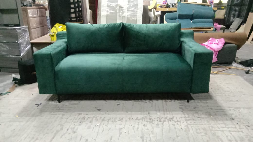 (NEW) Green Premium Velvet 2-Seater Sofa | Sofa Baldu 2 Tempat Duduk ...