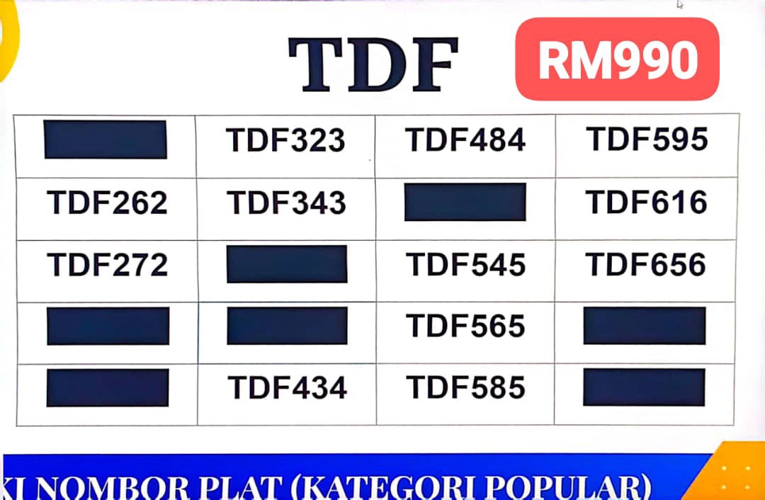 Nombor Plat TDF Nombor Unik, Announcements on Carousell