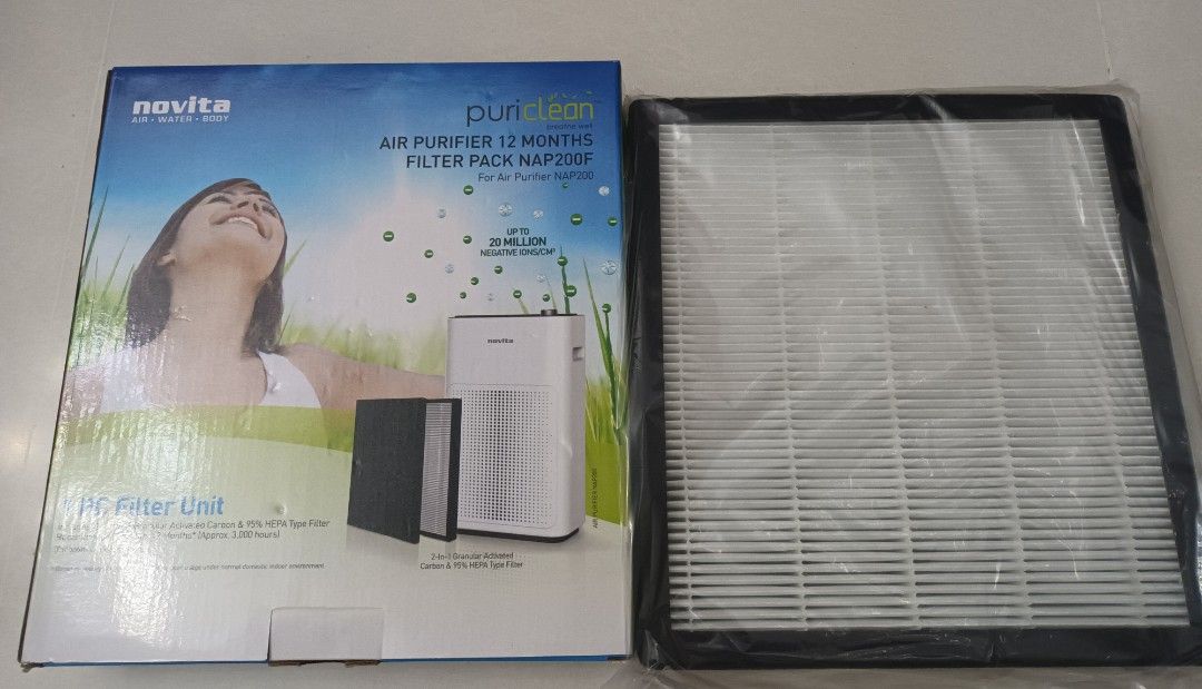 Novita PuriClean Air Purifier Filter Pack NAP200F (Sealed), TV & Home ...