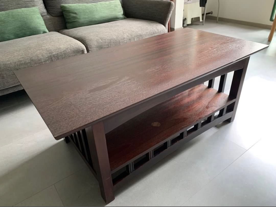 Peranakan-Styled Wooden Coffee Table with Shelf, Furniture & Home ...