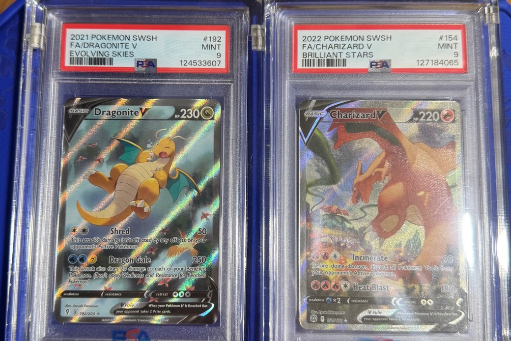 PSA 9 Pokemon Cards - Dragonite V & Charizard V, Hobbies & Toys, Toys ...