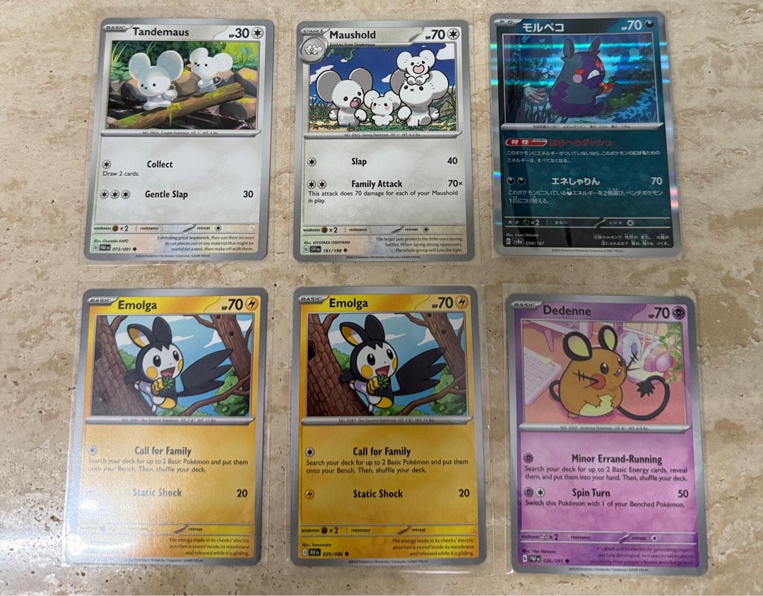 Pokemon Electric Mouse Singles (Emolga/ Morpeko/ Tandemaus/ Togedemaru ...