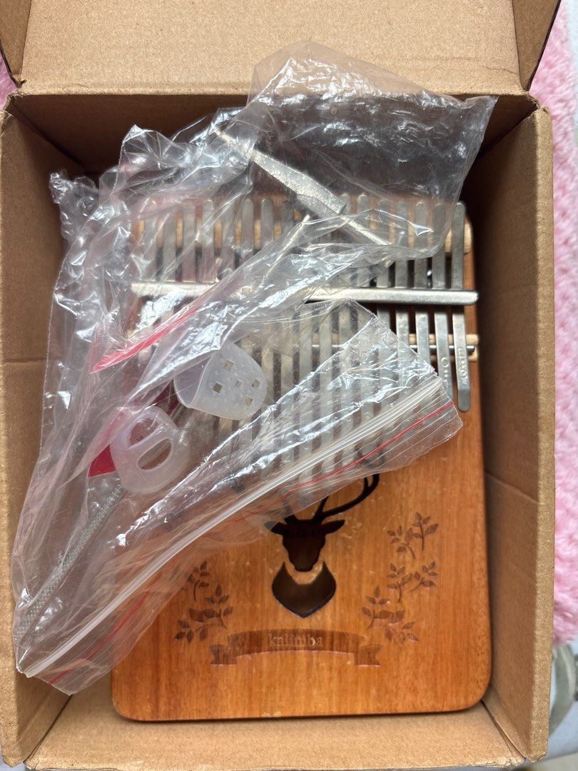 Wooden Kalimba with Deer Design, Hobbies & Toys, Musical Instruments on ...