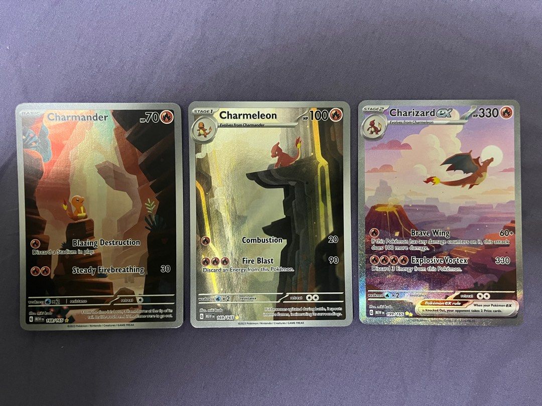 151 Pokemon Charmander IR, Charmeleon IR and Charizard ex SIR Pokemon ...