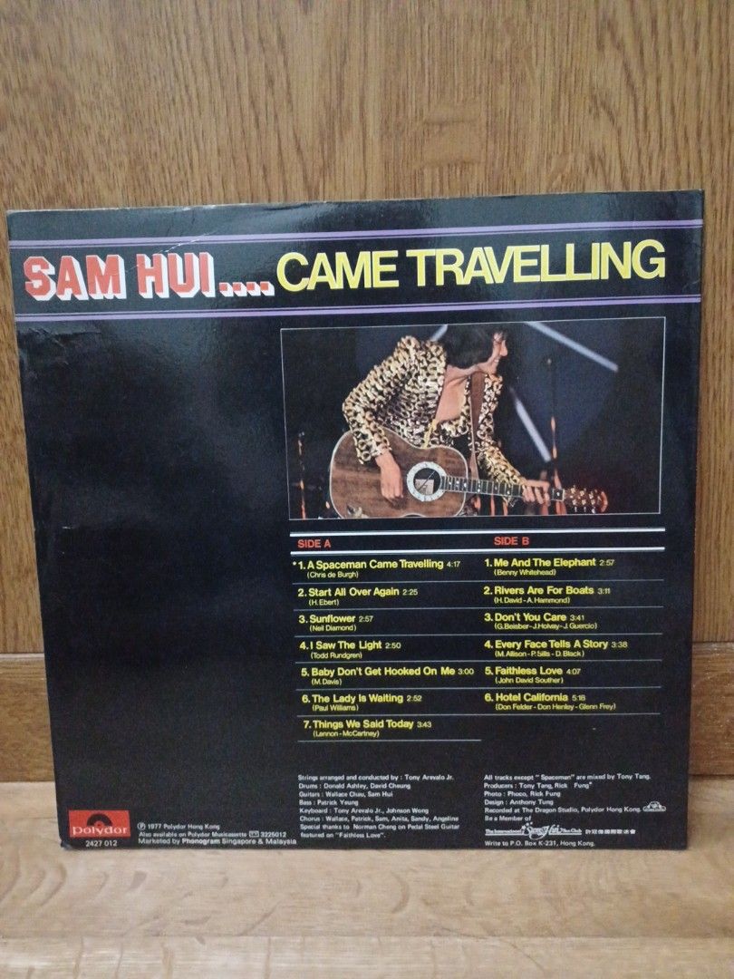 許冠傑 黑胶唱片Vinyl Record LP Sam Hui - Came Travelling Vinyl Record By ...