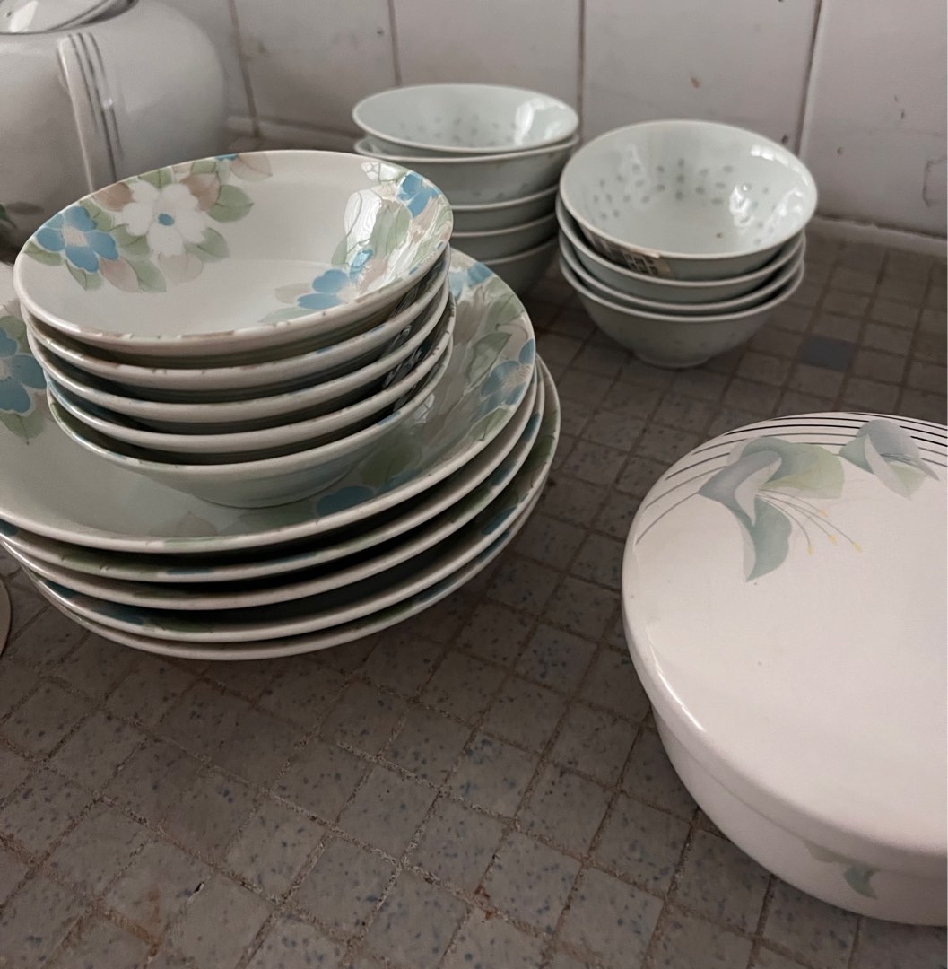 Assortment of dinnerware’s tea sets etc many new, some used, Furniture ...