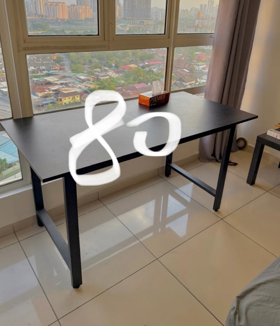Black Study Table, Furniture & Home Living, Furniture, Tables & Sets on ...