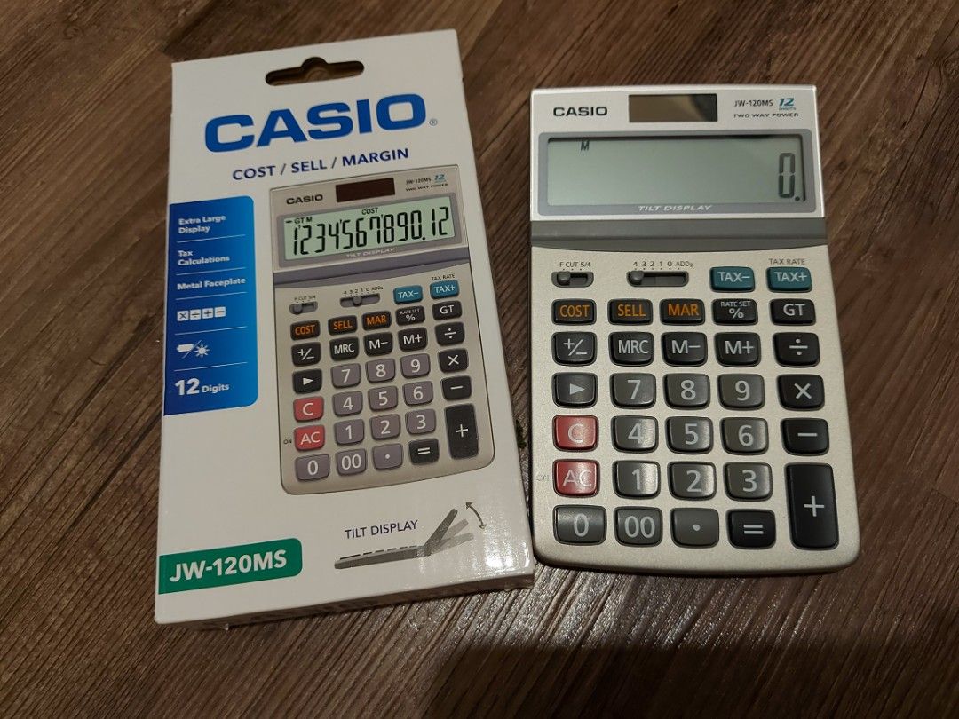 CASIO 計數機 計算機 會計師 JW-120MS (可屈曲 TILT DISPLAY) 大數字 12位數 Extra Large ...