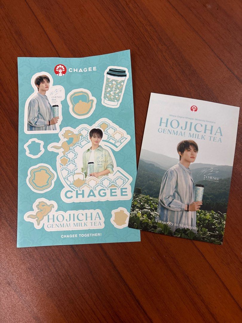 CHAGEE Hojicha Genmai Milk Tea Sticker Set, Hobbies & Toys ...