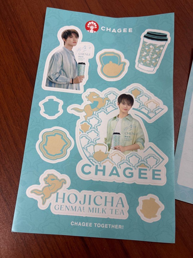 CHAGEE Hojicha Genmai Milk Tea Sticker Set, Hobbies & Toys ...