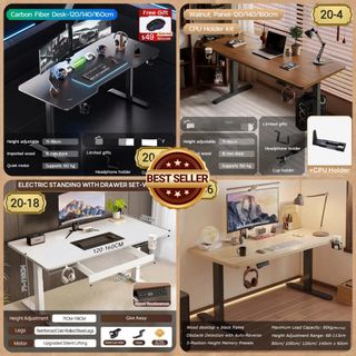 Height Adjustable Desk | Ergonomic Sit Stand Table | Computer PC Desk ...