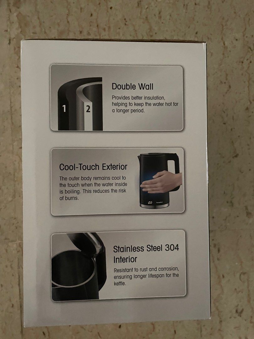 EuropAce 1.7L Electric Kettle EKJ1172E, TV & Home Appliances, Kitchen ...